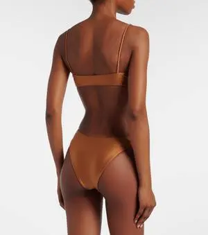 Jade Swim Vera Bikini Bottoms In Rose Down Sheen - Brown