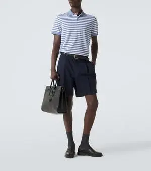 Dunhill Striped Silk And Cotton Polo Shirt