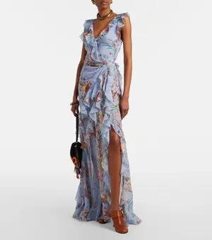 Etro Printed Ruffled Maxi Dress