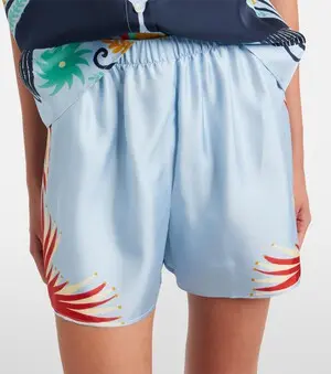 Etro Printed Silk Pajamas - Blue