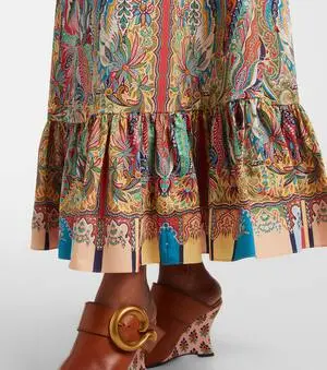 Etro Belted Printed Cotton Maxi Dress