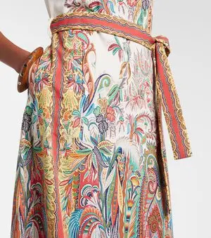 Etro Belted Printed Cotton Maxi Dress