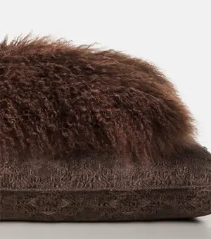 Maison De Vacances Shearling And Linen Cushion
