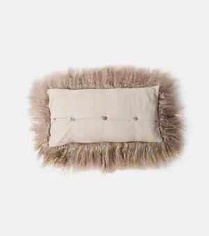 Maison De Vacances Shearling And Linen Cushion