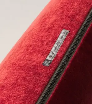 Maison De Vacances Leather-trimmed Cushion - Red