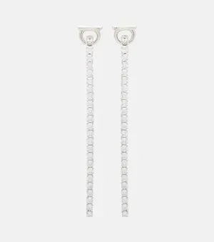 FERRAGAMO Embellished Drop Earrings - Silver
