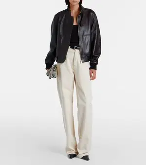 Nour Hammour Rios Leather Jacket - Brown