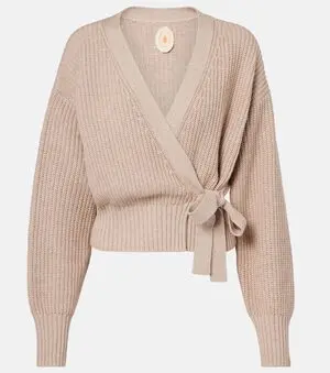 Jardin Des Orangers Cotton And Cashmere Wrap Cardigan - Beige