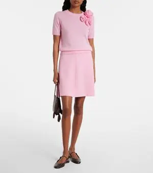 Jardin Des Orangers Wool And Cashmere Miniskirt - Pink