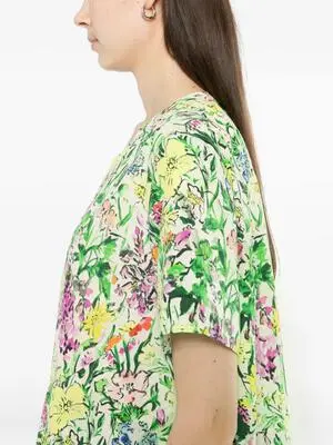 JNBY Floral Print Round Neck Dress - Green