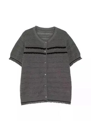 JNBY Pointelle-knit Scalloped Blouse - Grey