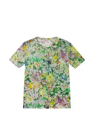 JNBY Floral-print Mesh T-shirt - Green