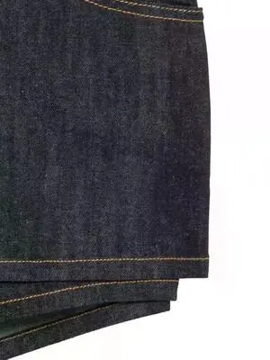 KIMHEKIM Denim Skorts With Layered Design