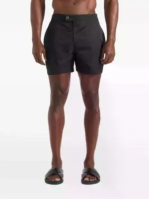 Manière De Voir Adjustable Waist-tab Swim Shorts - Black