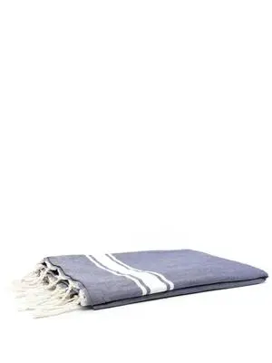 MC2 SAINT BARTH Fringe-detail Beach Towel - Blue