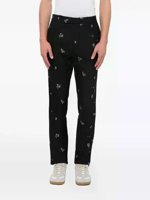 Alexander McQueen High-waisted Trousers With All-over Print