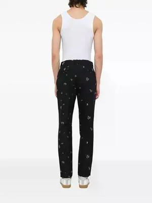 Alexander McQueen High-waisted Trousers With All-over Print