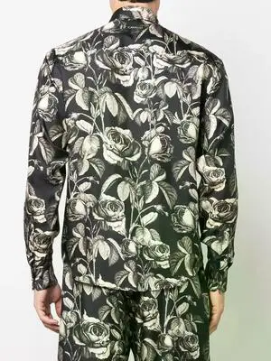 Roberto Cavalli Rose-print Silk Shirt