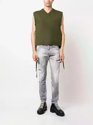 Dsquared2 Distressed Straight-leg Jeans