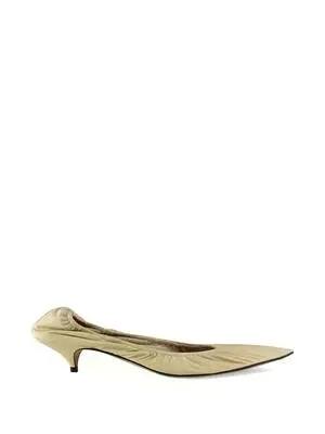 THE ROW Liisa Elongated Almond-toe Mules - Neutrals