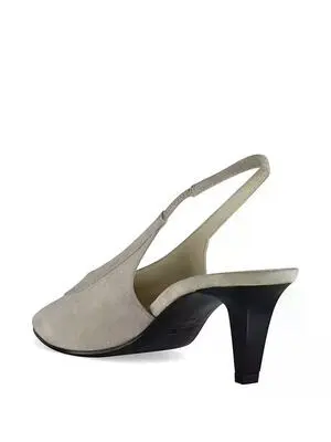 Loro Piana Rebecca Suede Slingback Pumps