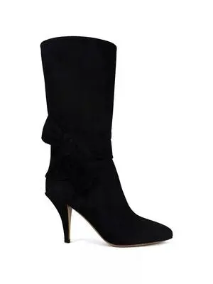 Valentino Garavani Suede Bow Detail Stiletto Boots