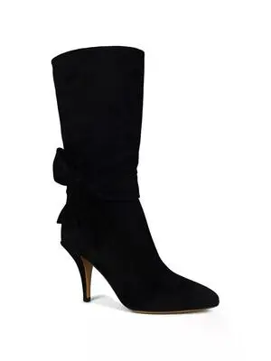 Valentino Garavani Suede Bow Detail Stiletto Boots