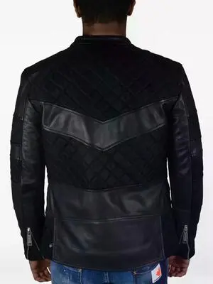 Philipp Plein Quilted Leather Biker Jacket
