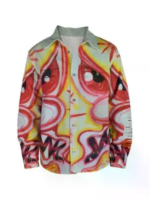 Heron Preston Chest Pocket Denim Jacket - Red