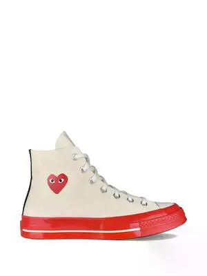 CONVERSE X COMME DES GARONS PLAY High-top Sneakers With Heart Logo - Neutrals