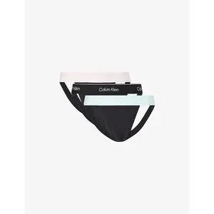Calvin Klein Icon Pack Of Three Stretch-cotton Jock Straps - Multi