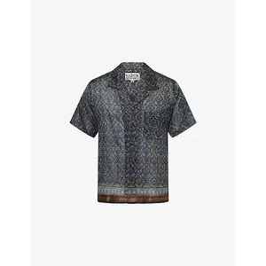 KARTIK RESEARCH Pattern Camp-collar Silk Shirt