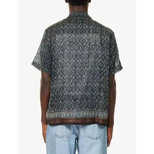 KARTIK RESEARCH Pattern Camp-collar Silk Shirt