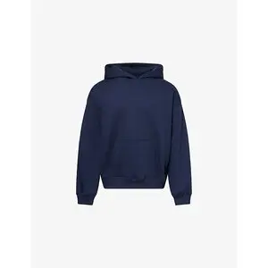 SKIMS Fleece Lounge Relaxed-fit Cotton-blend Hoodie - Navy