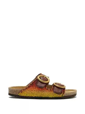 Malìparmi Double Strap Sandals With Gold Tone Hardware - Red