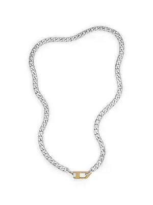 DIESEL® Curb Chain D-logo Necklace - Silver