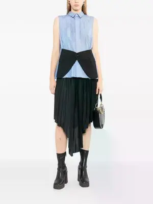 Sacai Sleeveless Pleated-panel Blouse