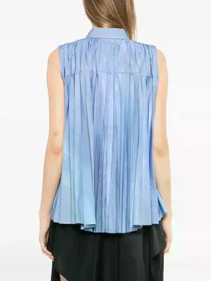 Sacai Sleeveless Pleated-panel Blouse