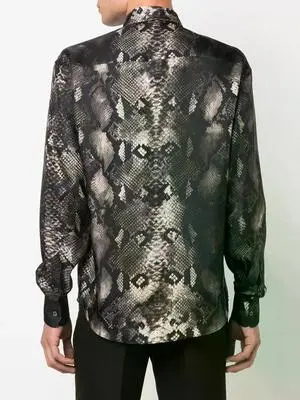 Roberto Cavalli Snakeskin-print Silk Shirt