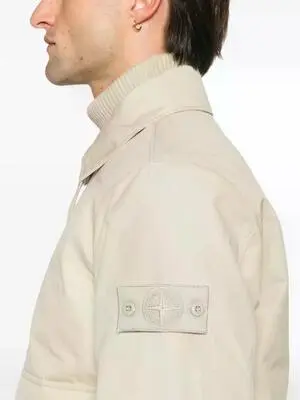Stone Island Padded Cotton Jacket With Detachable Compass Badge