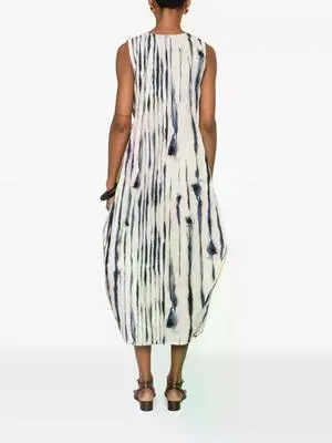 High Tie-dye Midi Dress - Neutrals