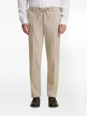 BOSS Drawstring Waist Trousers With Slub Texture