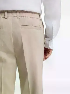 BOSS Drawstring Waist Trousers With Slub Texture