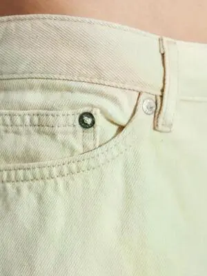 SAMSOE SAMSOE Logo Patch Cream Denim Shorts