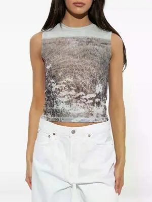 SAMSOE SAMSOE Landscape Print Sleeveless Top