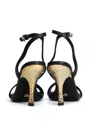 GOLD & ROUGE Biscuit Embossed-heel Sandals