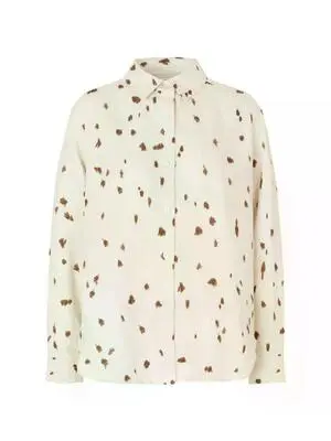 SAMSOE SAMSOE Polka-dot Linen Shirt - Neutrals