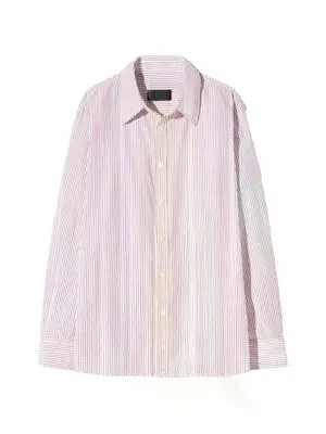 NILI LOTAN Raphael Striped Cotton Shirt - Red