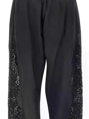 BOSS Trika Embroidered Ramie Trousers - Black
