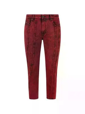 DIESEL® Acid Wash Slim-fit Jeans - Red